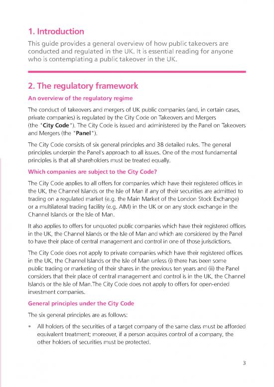 Takeover Code Pdf 95102 | Guide To Public Takeovers In The Uk