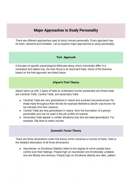 Personality Pdf 96048 | Psychology Class 12 Chapter 2 Notes Pdf