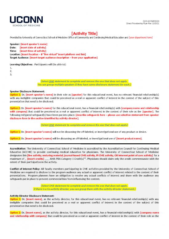 Financial Spreadsheet 10344 | 4 2122 2020accme Uconn Cme Flyer Template ...