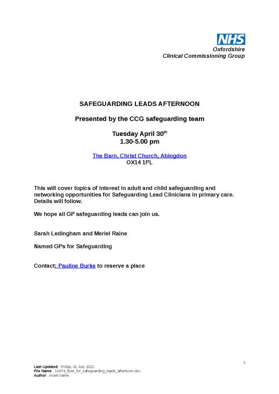 Flyer For Safeguarding Leads Afternoon | Flyer Template Word