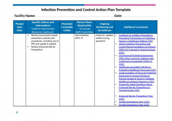 Isolation Precautions Action Plan Template | Flyer Template Word