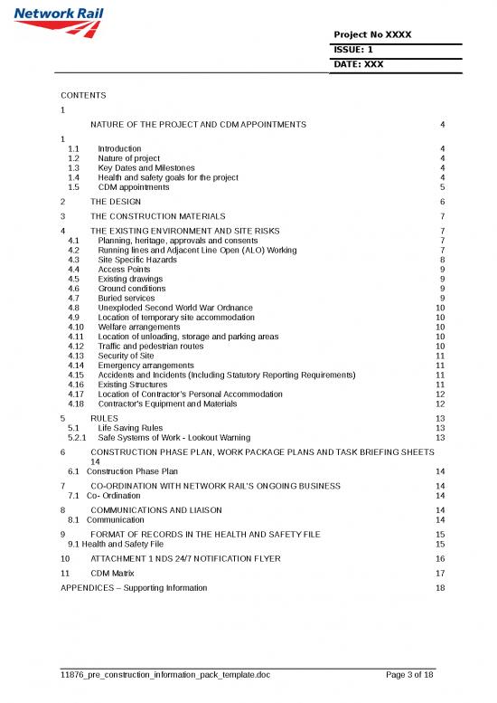 Construction Spreadsheet 10390 | Pre Construction Information Pack ...
