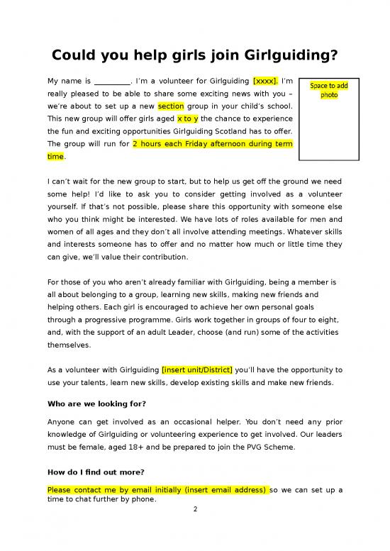 Recruitment Letter Templates Girlguiding Scotland | Flyer Template Word