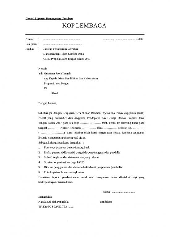 Laporan Doc 10984 | Contoh Draft Laporan Awal Dan Spj Bop Paud 2017 ...