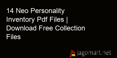 14 Neo Personality Inventory Pdf Files | Download Free Collection Files