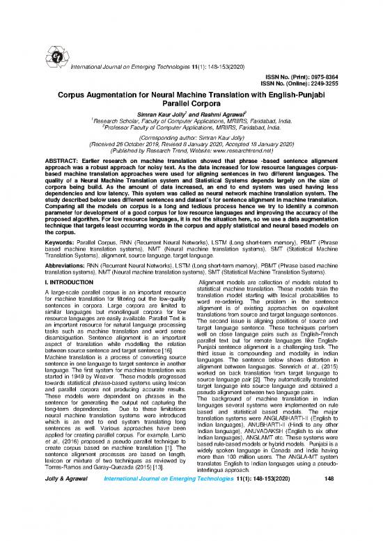 Punjabi Sentences Pdf 98807 Corpus Augmentation For Neural Machine Translation With English