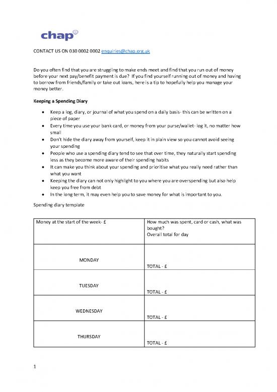 Journal Pdf 97637 | Spending Diary Example And Template2