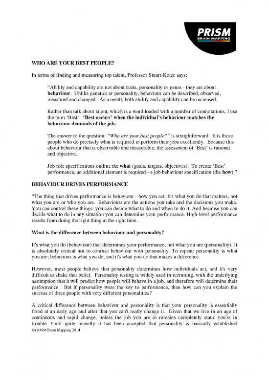 Personality Pdf 97222 | Personality Vs Behaviour