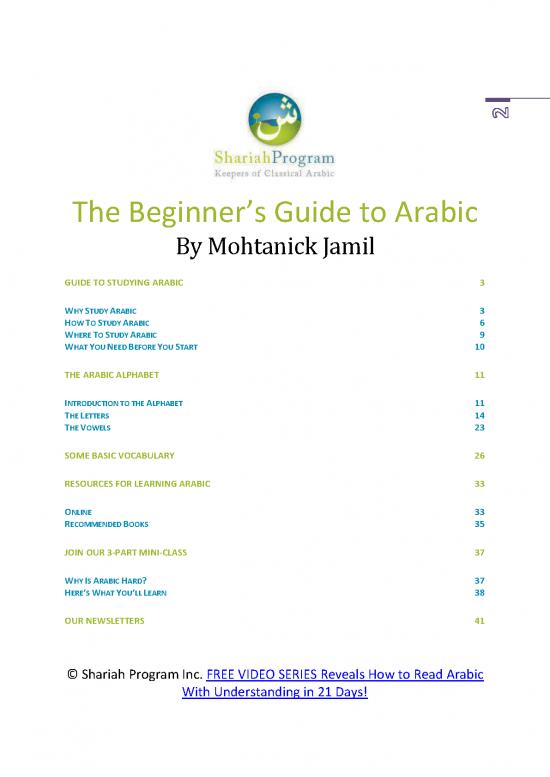 Language Pdf 99158 | Beginners Guide To Arabic