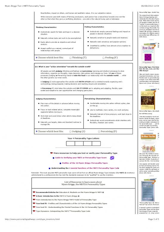 Personality Pdf 97139 | Myers Briggs Test Mbti Personality Types 1