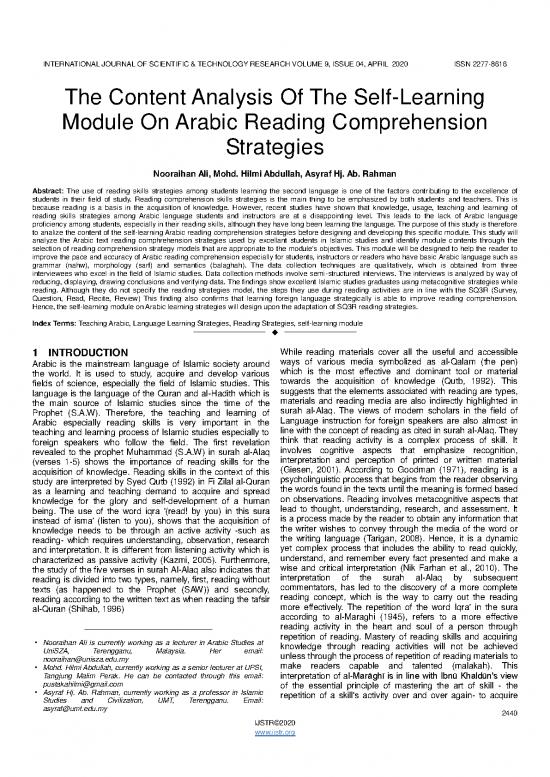 Language Pdf 101646 | The Content Analysis Of The Self Learning Module ...