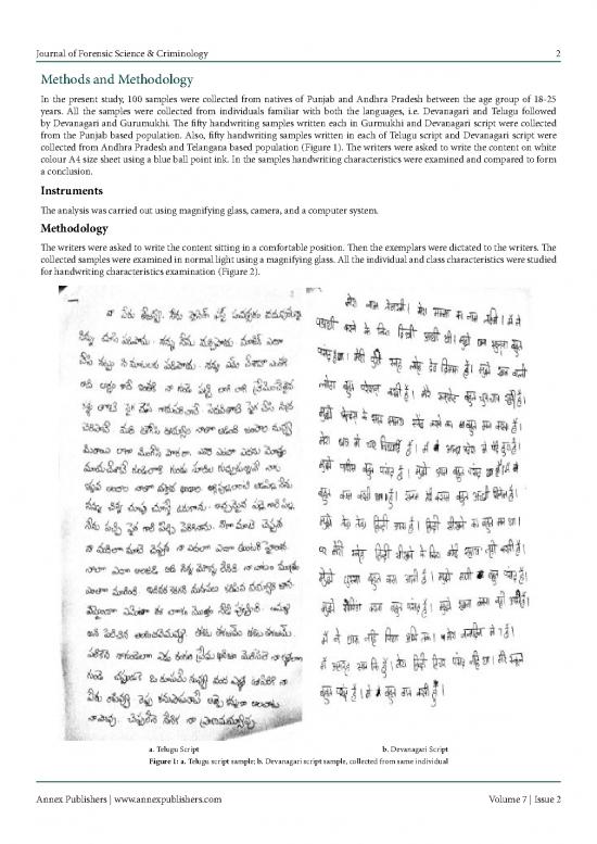 7208 Examination And Comparison Of The Handwriting Characteristics Of Devanagari Script With