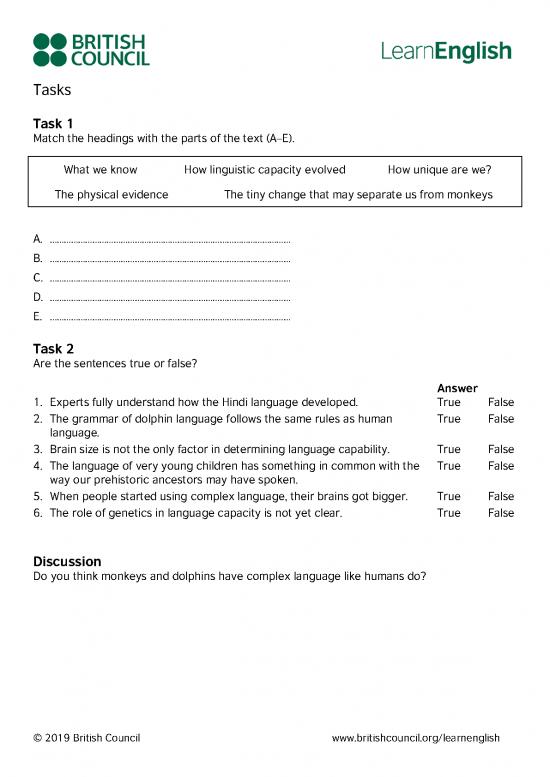 Language Pdf 100241 Learnenglish Reading C1 How Humans Evolved Language