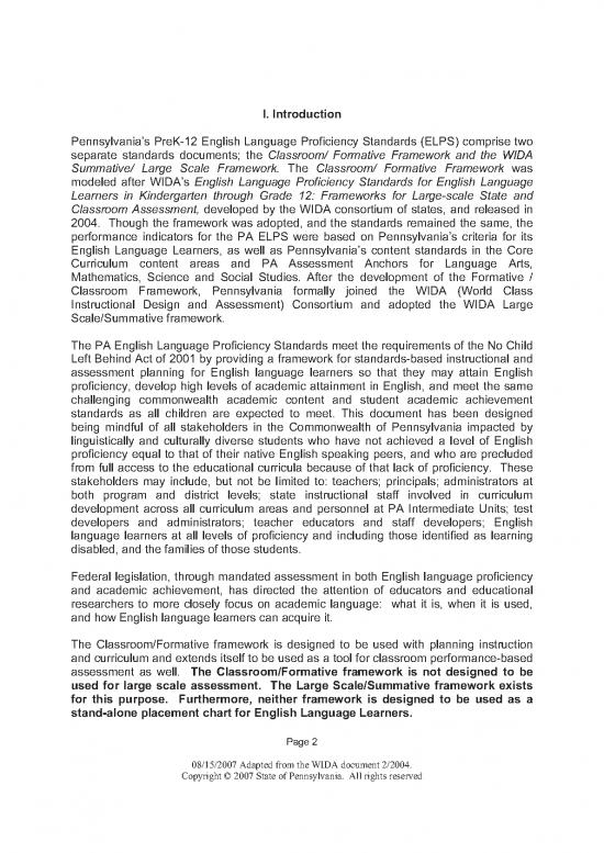 Pdf Language 104615 | Pennsylvania English Language Proficiency Standards