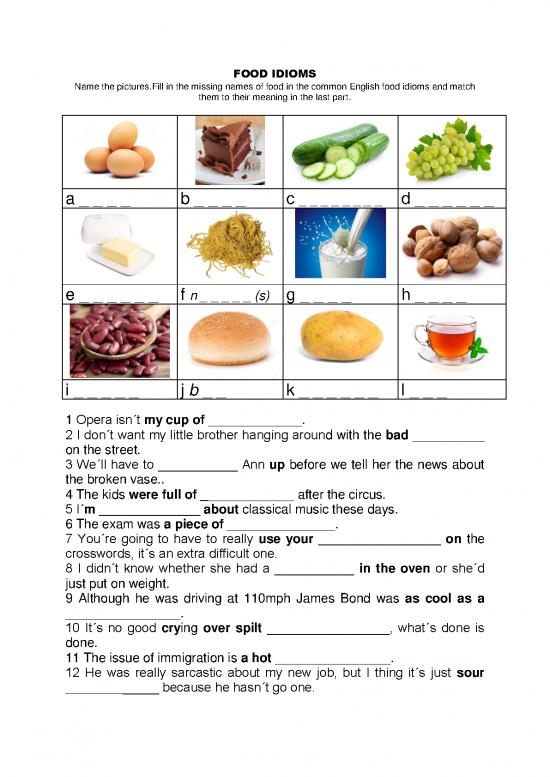 Music Therapy Pdf 106178 | Food Idioms Worksheet