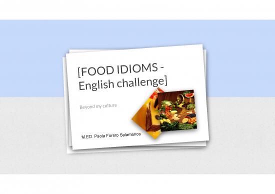 Idioms Food English Corner Ucentral