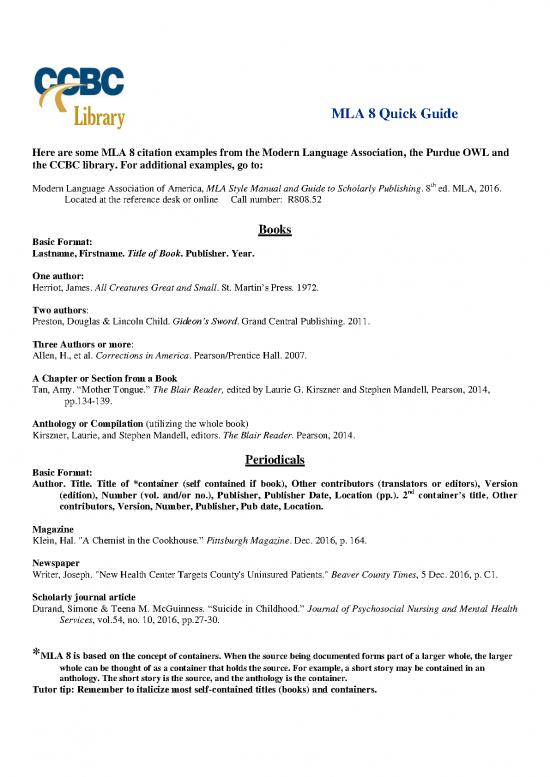 Mother Tongue Amy Tan Pdf 105605 | Mla 8 Quick Sheet12 916