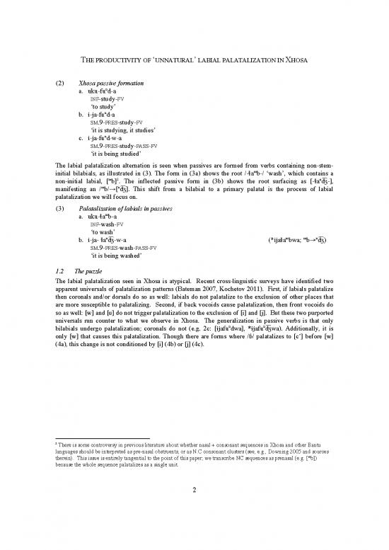 Xhosa Grammar Pdf 106097 | Nordlyd Xhosa Labial Palatalization Bennett ...