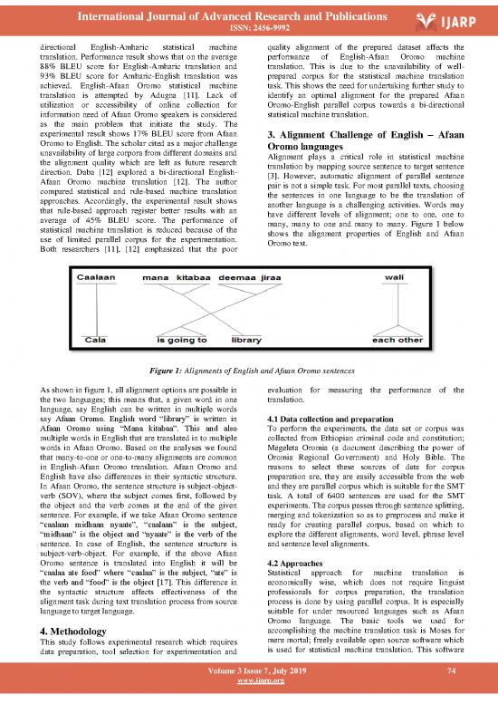 Study Pdf 104995 | Optimal Alignment For Bi Directional Afaan Oromo ...