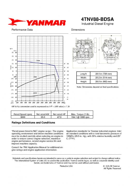 Diesel Pdf 106659 | Yanmar 4tnv88 Bdsa