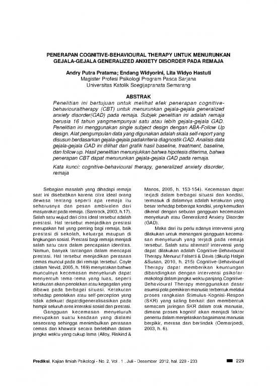 Cbt Pdf 107616 | 7 Penerapan Cognitive Behavioural Therapy Untuk ... Cbt Pdf 107616 | 7 Penerapan Cognitive Behavioural Therapy Untuk ...