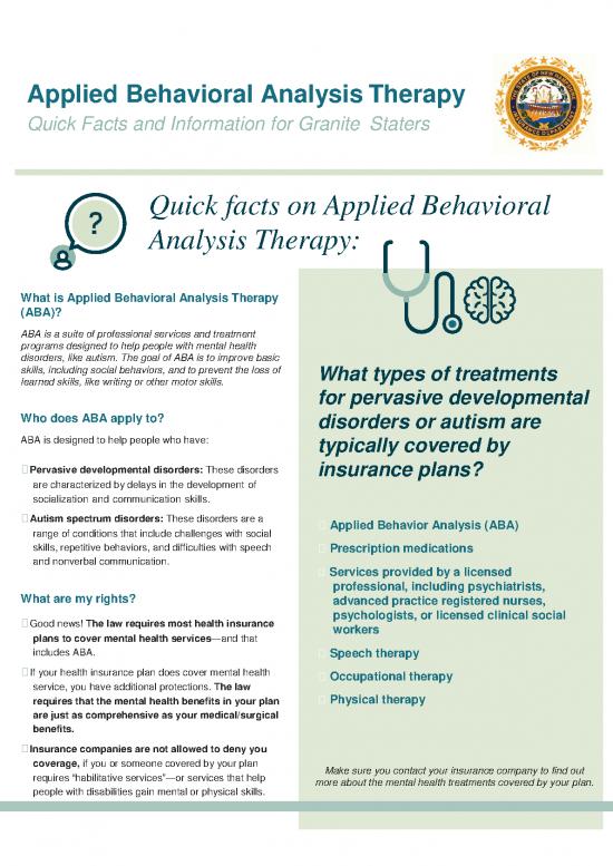 Aba Therapy Techniques Pdf 110715 Aba Fact Sheet