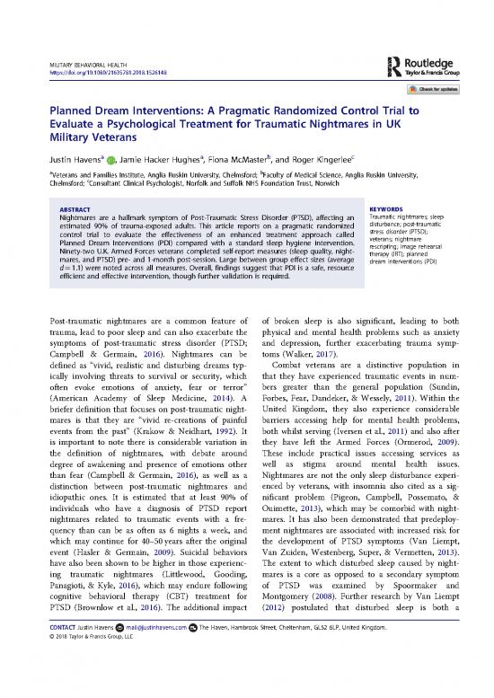 Report Pdf 109630 | Planned Dream Intervention Resea