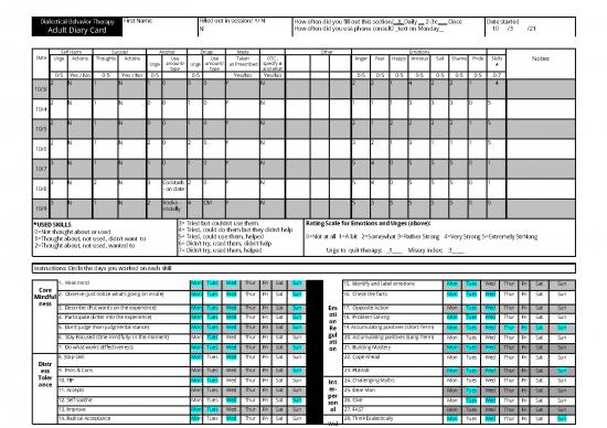 Session 1 Diary Card