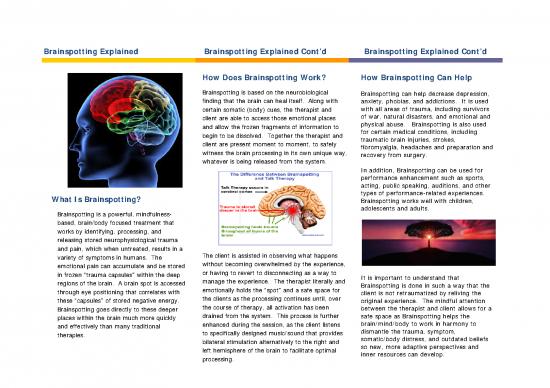 Brainspotting Pdf 109667 | Brainspotting Brochure Web