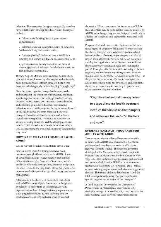 Cbt For Adhd Pdf 109353 | Cognitive Behavioural Therapy For Adults With ...