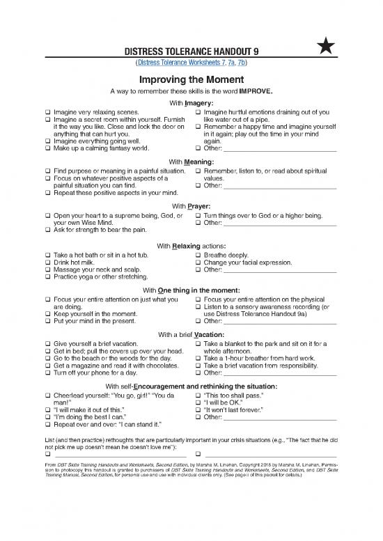 Dbt Distress Tolerance Grp 5 Handouts