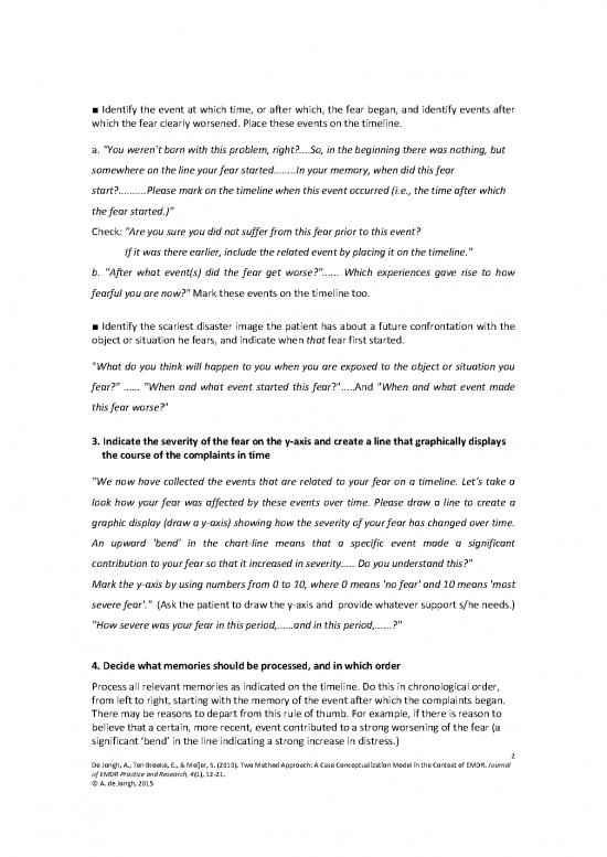 Emdr Pdf 107438 | Emdr Protocol For Fears And Phobias Ad De Jongh