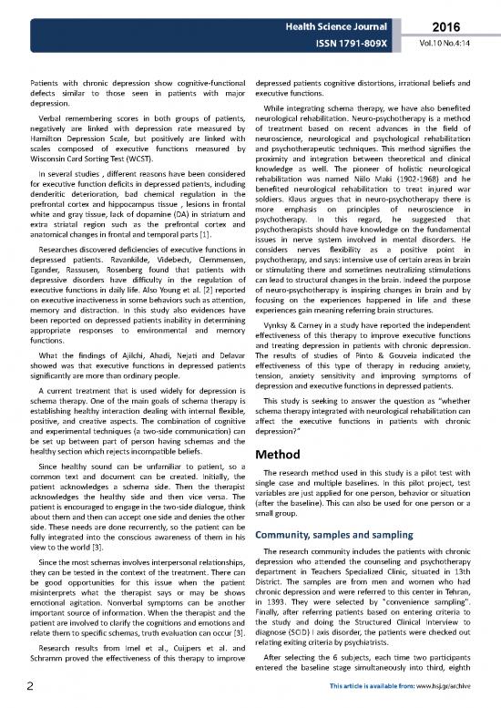 Study Pdf 108729 | The Effectiveness Of Schema Therapy Integrated With Neurological ...