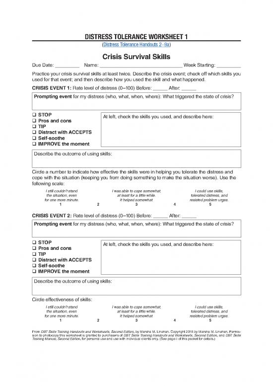 Dbt Distress Tolerance Grp 5 Handouts