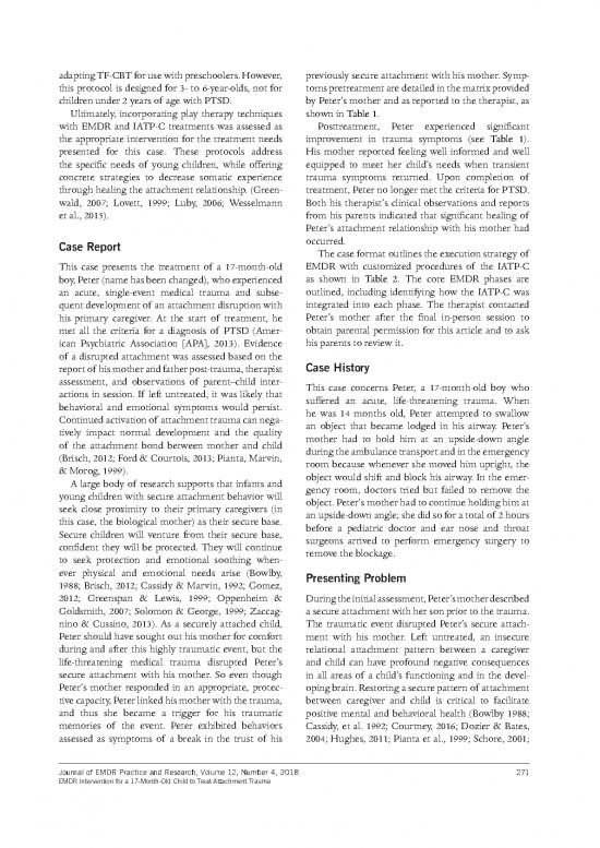 Study Pdf 109509 | Emdr Intervention For A 17 Month Old Child To Treat Attachment Trauma ...