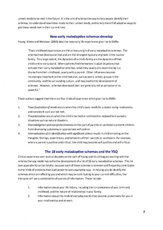 Psychotherapy Pdf 109014 | Schemas And Schema Modes For Formulation And ...