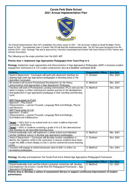 Education Pdf 111858 | 2021 Annual Implementation Plan