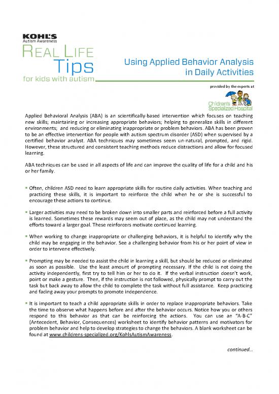 Aba Therapy Techniques Pdf 110787 Real Life Tips For Kids With Autism 