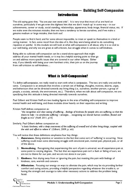 Self Compassion Pdf 109780 | Building Self Compassion 01 Understanding ...