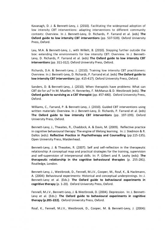 Cbt Book Pdf 109995 | Cv James Bennett Levy 2013