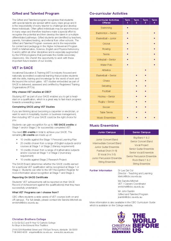 Education Pdf 111861 | Fs Cbc Curriculum Offerings 2022