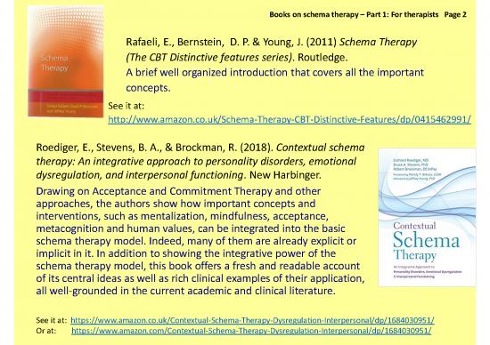 2020 Books On Schema Therapy