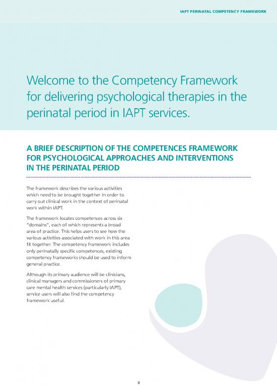 Iapt Perinatal Competancy Framework Final Version Sept 2021 1