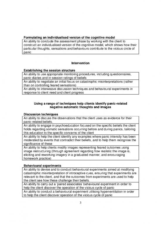 Competencies Pdf 111708 | Panic Disorder Clark Model