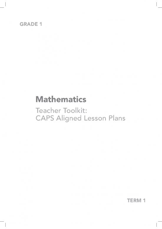 Education Pdf 112482 | Gr 1 Term 1 2019 Maths Lesson Plan