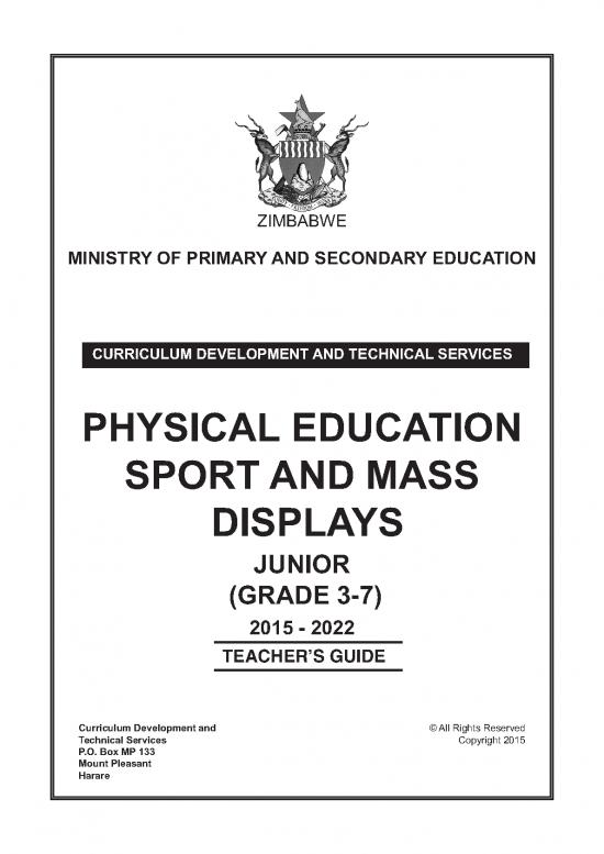 Physical Education Sport & Mass Displays Junior Grades 3 7