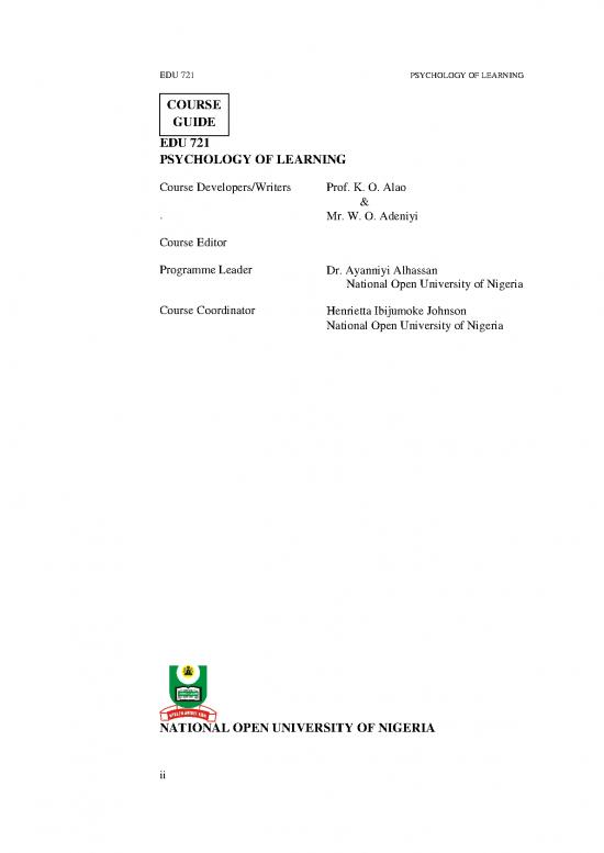 Education Pdf 112499 | Edu 721 Psychology Of Learning