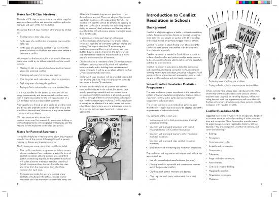 Booklet 1 Intro To Conflict Resolution In Schoolcompressed