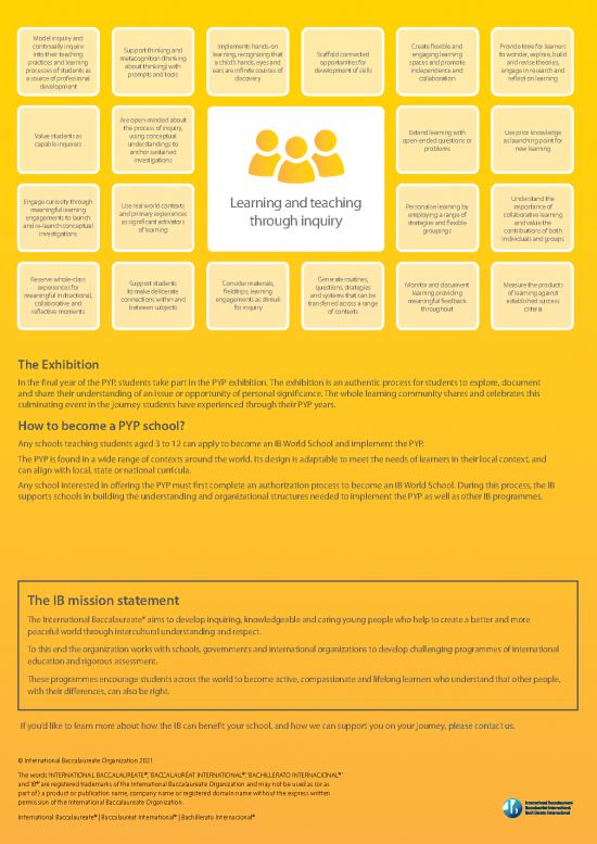 Education Pdf 113290 | Pyp Programme Brochure En