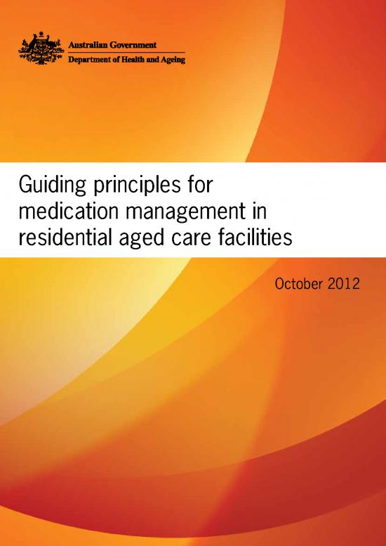 Guiding Principles For Medication Management In Residential Aged Care ...